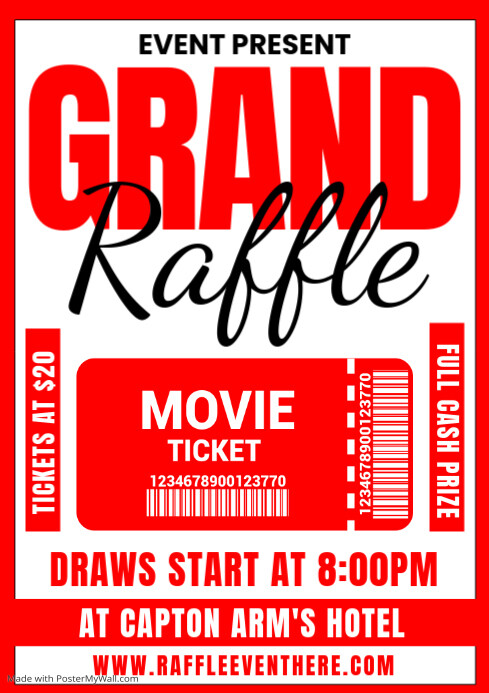 Grand Raffle TICKET POSTER FLYER Template | PosterMyWall