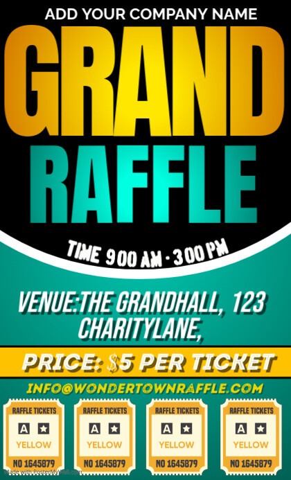 Plantilla de Grand Raffle Ticket Us Legal | PosterMyWall