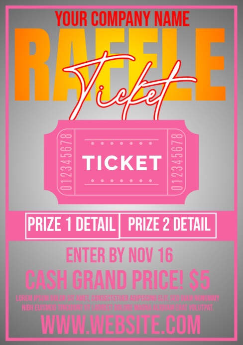 Grand Raffle Tickets A5 Template | PosterMyWall