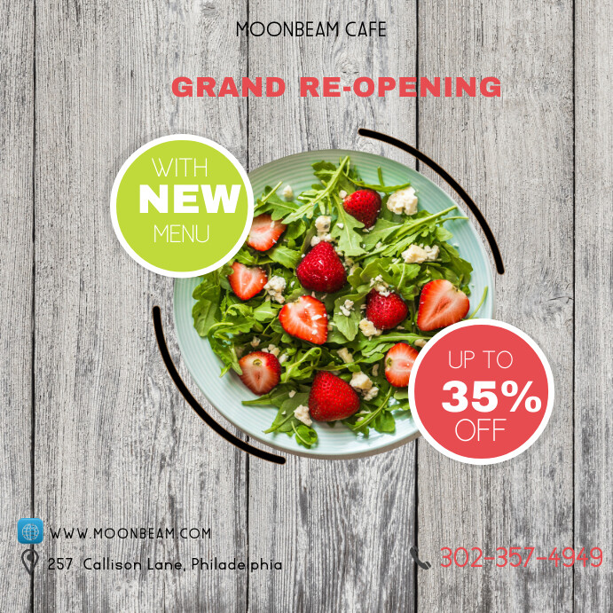 Grand Re-Opening Instagram post for cafe (1) Template | PosterMyWall