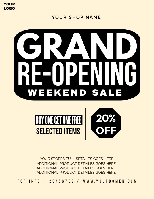 GRAND RE OPENING SALE Template | PosterMyWall