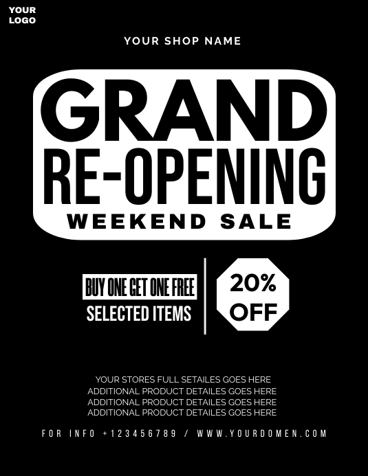 GRAND RE OPENING SALE Template | PosterMyWall