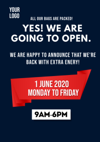 Reopening Announcement information notice Template | PosterMyWall