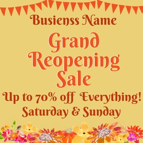 Grand Reopening Announcement Instagram Template | PosterMyWall