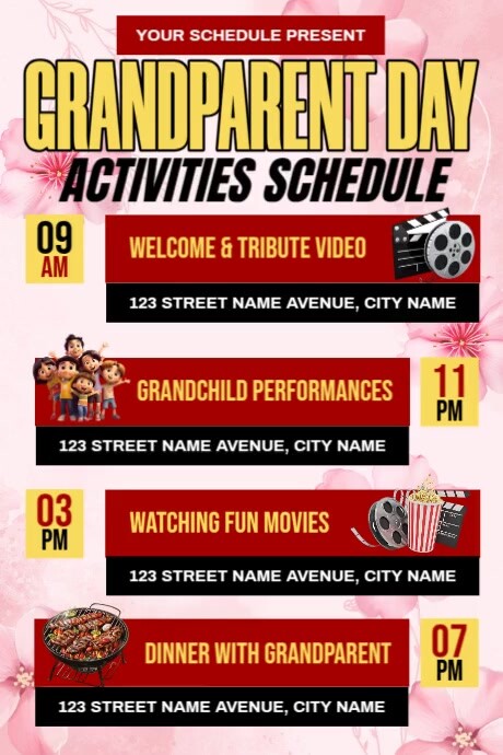 Copy of Grandparent Day Activities Schedule | PosterMyWall