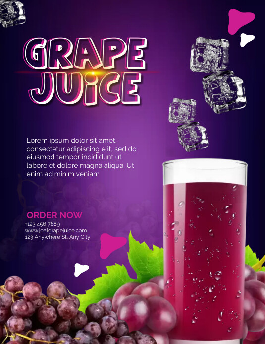 Grape juice flyer Template | PosterMyWall