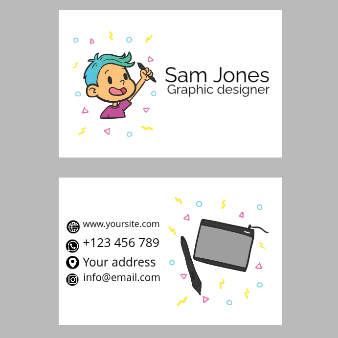 Graphic Designer Card Template | PosterMyWall