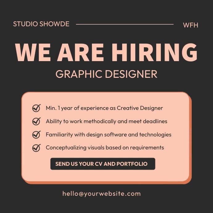 Graphic Designer Hiring Template | PosterMyWall