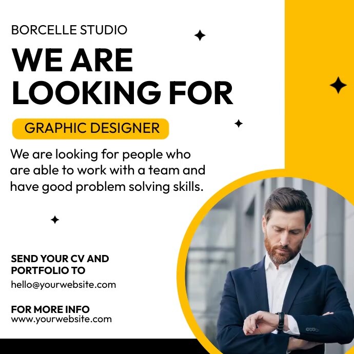 Graphic Designer Hiring Template | PosterMyWall