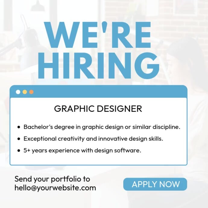 Graphic Designer Hiring Template | PosterMyWall