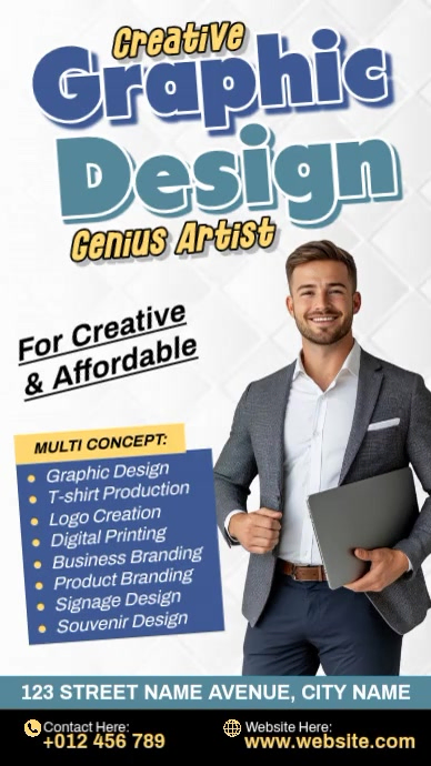 Graphic Designer Services Ads Template | PosterMyWall