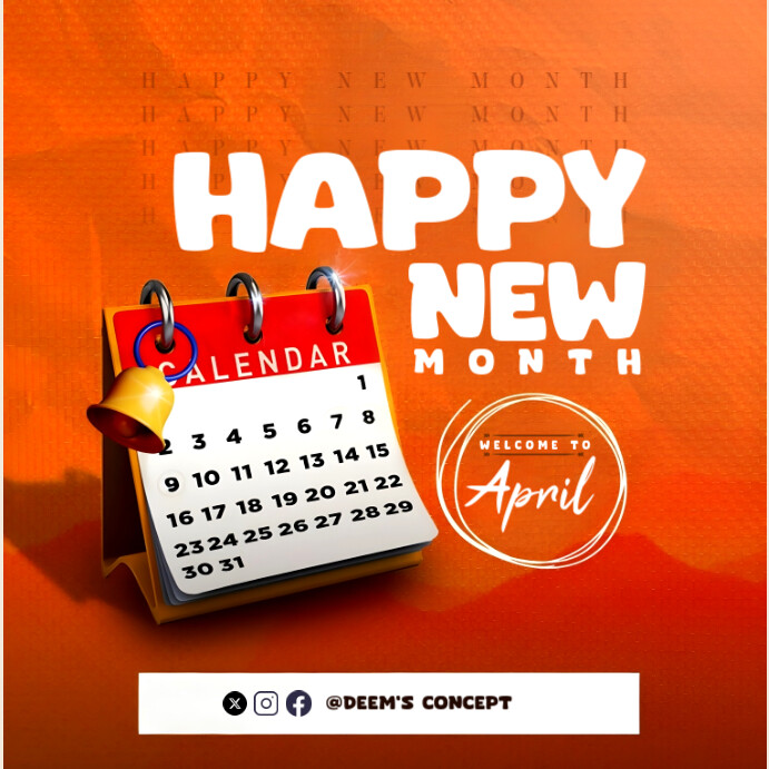Copy of graphics design happy new month wishes, greetings new month ...
