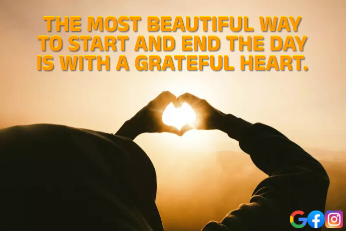 GRATEFUL HEART QUOTE TEMPLATE | PosterMyWall