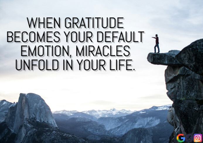 GRATITUDE AND MIRACLES QUOTE TEMPLATE | PosterMyWall