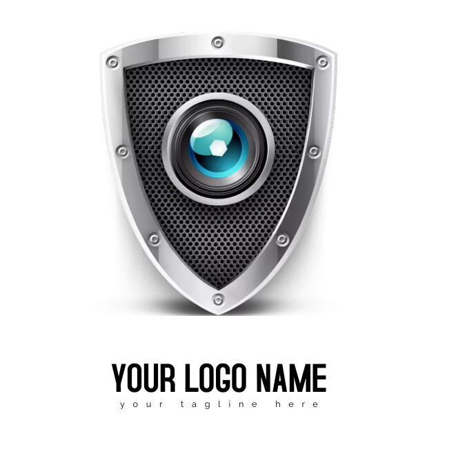 Gray and blue shield illustration Template | PosterMyWall