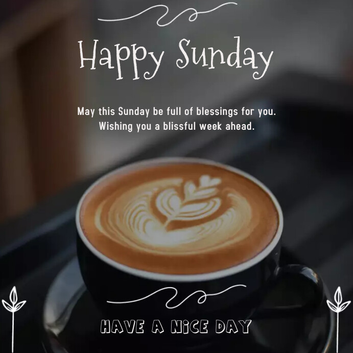 Gray And White Simple Happy Sunday Instagram Template | PosterMyWall