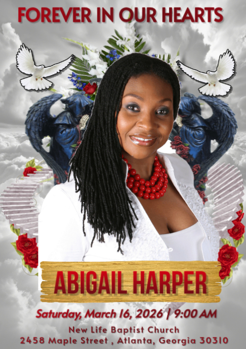 Gray Cloud White Stairs Roses Funeral Flyer Memorial Flyer Template ...