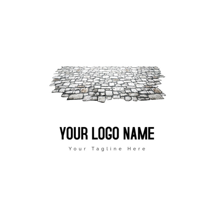 Gray Concrete Brick Floor Illustration Logo Template | PosterMyWall