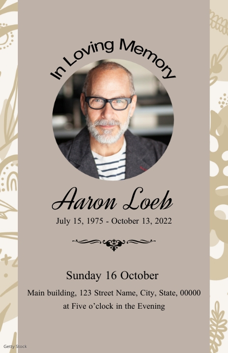Gray funeral program template | PosterMyWall