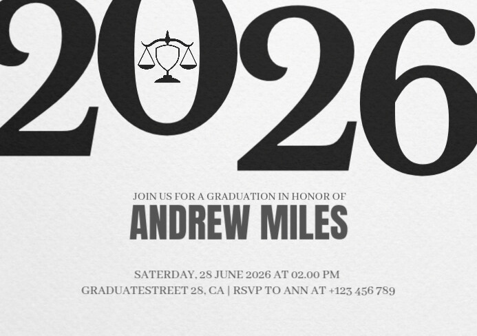 Gray graduation invitation Template | PosterMyWall