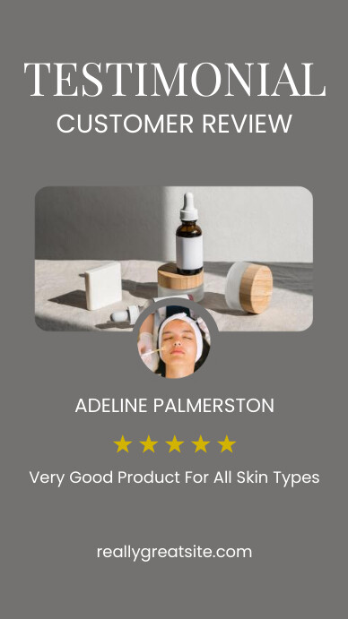 Gray Minimalist Customer Review Testimonial Template | PosterMyWall