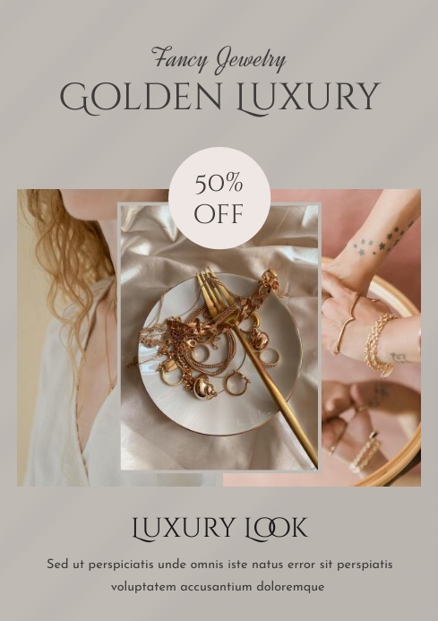 Gray Minimalist Jewelry Sale Promotion Template | PosterMyWall