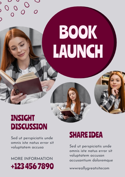 Gray Red Book Launch Event Template | PosterMyWall