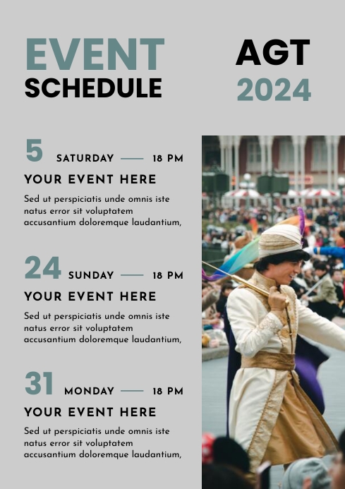 Gray Simple Event Schedule Template | PosterMyWall