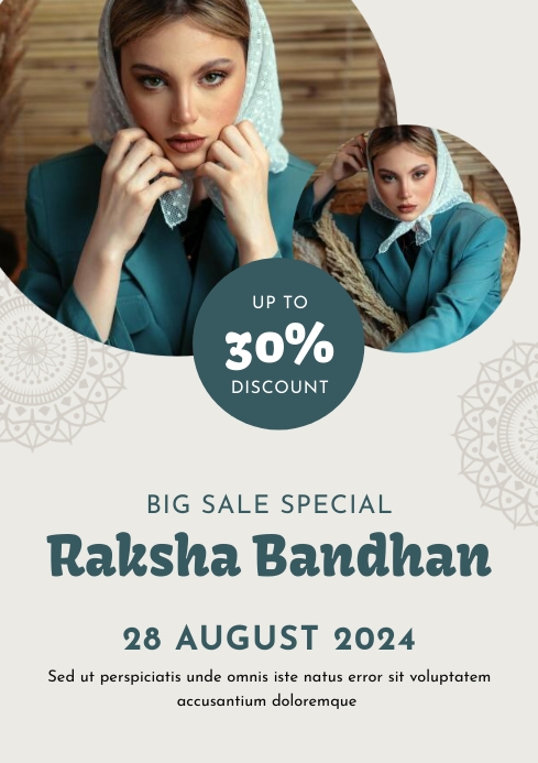 Gray Teal Raksha Bandhan Big Sale Flyer Template | PosterMyWall