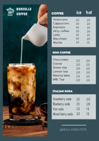 Coffee Menu A4 Template | PosterMyWall