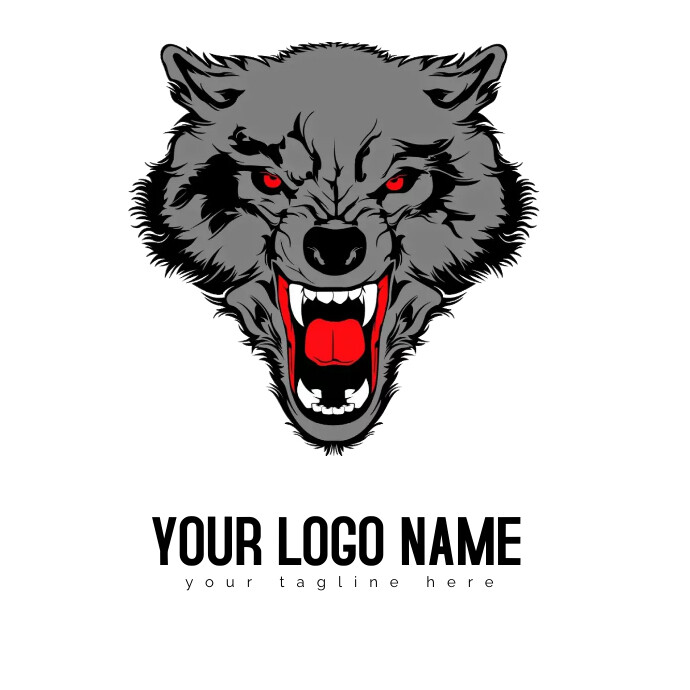 Gray wolf head illustration Template | PosterMyWall