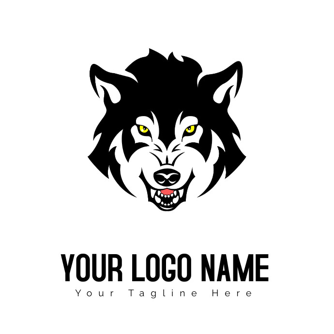Gray Wolf Illustration Logo Template | PosterMyWall