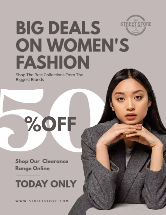 Gray Women's Fashion Retail Flyer Template | PosterMyWall
