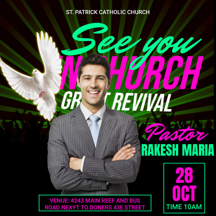 Modèle Great revival/see you in church/Sunday servic | PosterMyWall