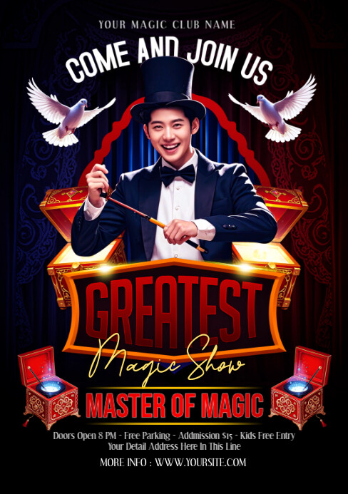 Greatest Magic Show Flyer or Poster Template | PosterMyWall