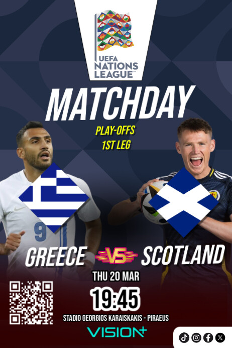 Greece VS Scotland Template | PosterMyWall