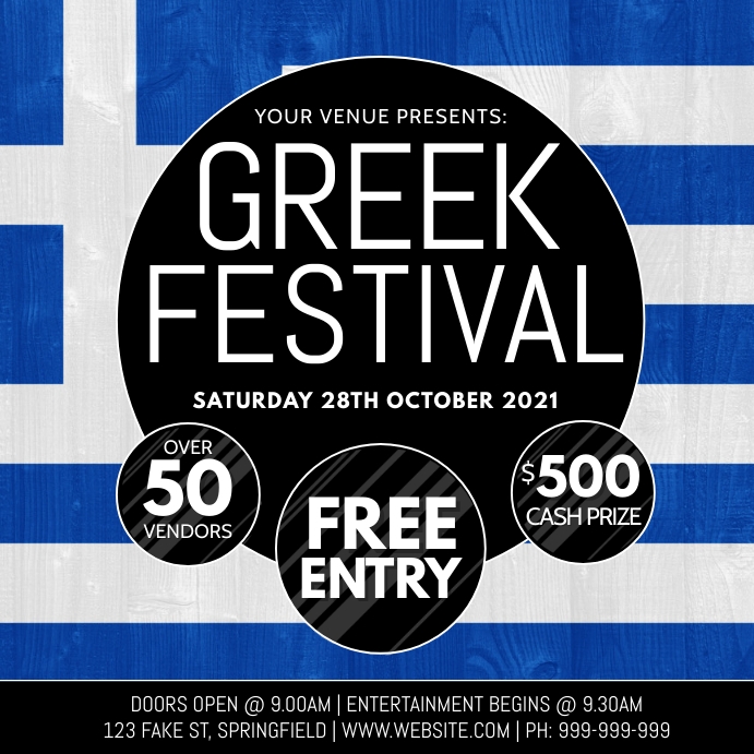 Copy of Greek Festival Poster | PosterMyWall