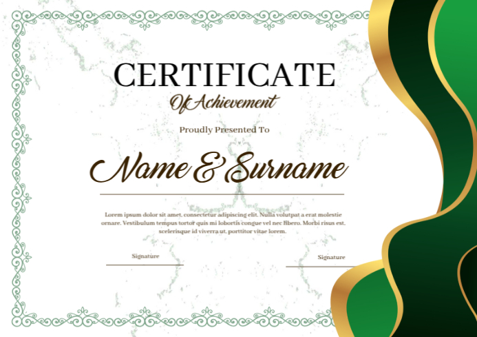 Green, White, and Gold Elegant Appreciation Certificate Template ...