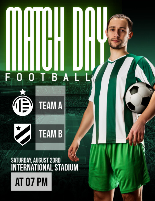 Copy of Green 3d Matchday Pamflet (letter As) | PosterMyWall
