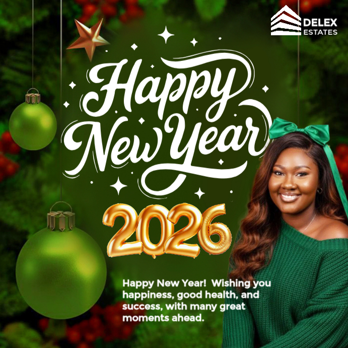 Plantilla de Green 3D Maximalist Happy New Year 2026 Flyer | PosterMyWall