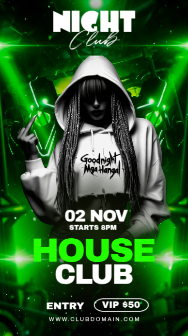 Green 3d Party Flyer Digital Display (9:16) Template | PosterMyWall