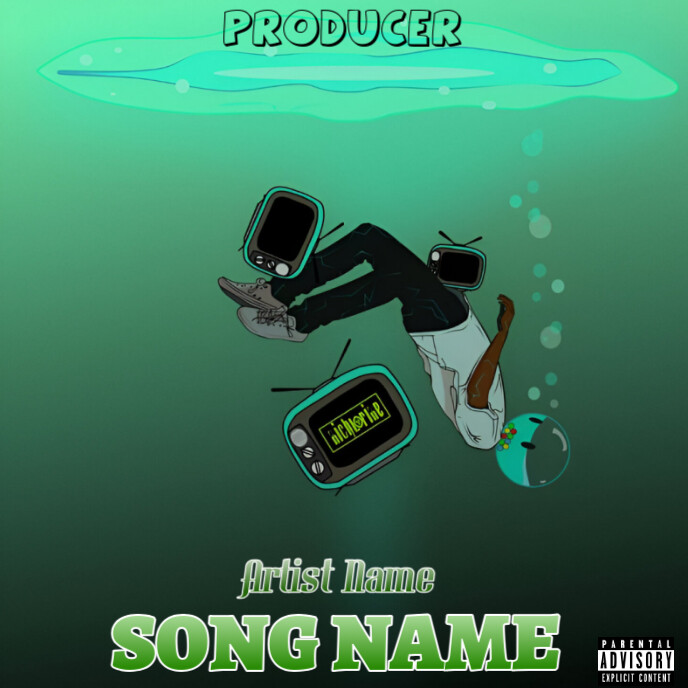 Green 3d Song Album Cover Template | PosterMyWall