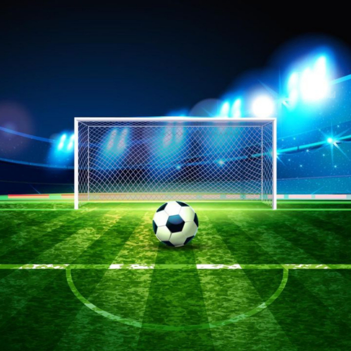 Green 3d Stadium Spotlight Goal Instagram Post Template | PosterMyWall