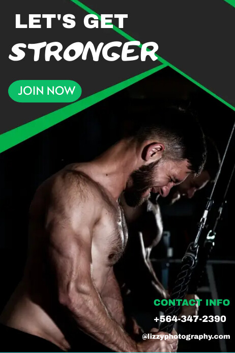 Green Activity Let's Get Stronger Sport flyer Template | PosterMyWall