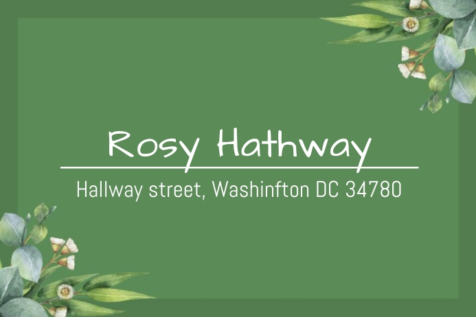 Copy of Green adress label template | PosterMyWall