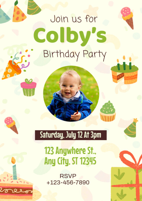 Green and Brown Birthday Invitation Template | PosterMyWall