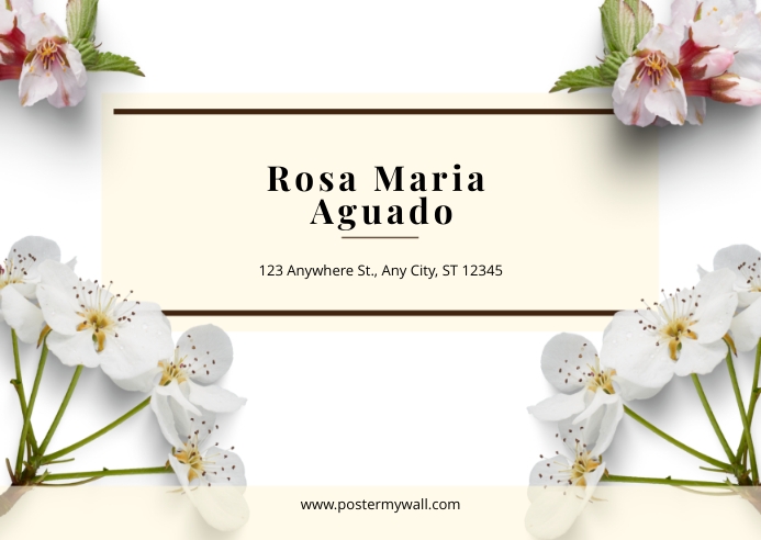Copy of Green and Brown Flower Address Label | PosterMyWall