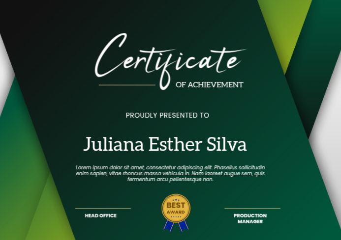 Green and Dark Green Creative Certificate of Appreciation Template ...