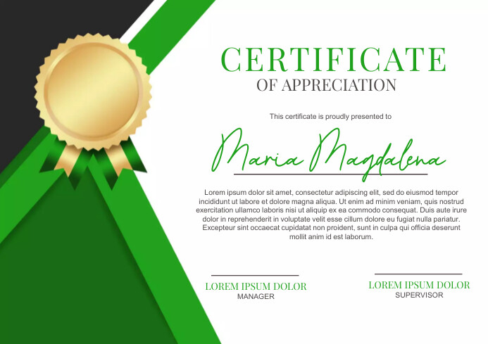 Green and Gold - Certificate Template | PosterMyWall