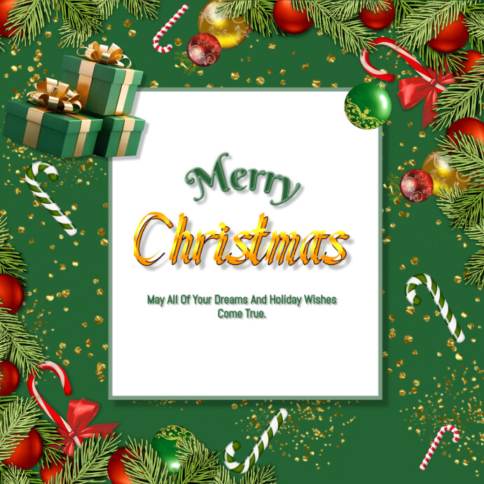 Green and Gold Christmas Instagram Post Template | PosterMyWall